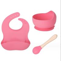 China Get Your Silicone Feeding Set Plate Bowl Bib and Spoon for Your Little One's Mealtime for sale