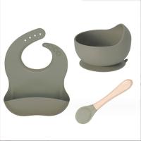 China Get Your Silicone Feeding Set Plate Bowl Bib and Spoon for Your Little One's Mealtime for sale