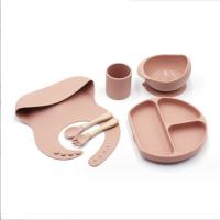 China Silicone Feeding Set Top Seller Baby Supplies Baby Dish Plates Set Newborn Set Gift for sale