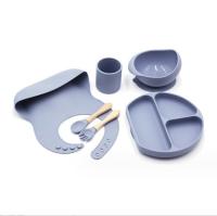 China Silicone Feeding Set Top Seller Baby Supplies Baby Dish Plates Set Newborn Set Gift for sale