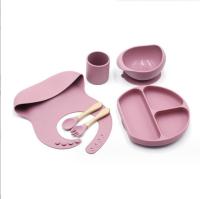 China Silicone Feeding Set Top Seller Baby Supplies Baby Dish Plates Set Newborn Set Gift for sale