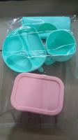 China Silicone Baby Feeding Set 5pcs Best Waterproof Safety Easy Clean Bowl with Spoon Bib for sale