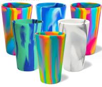 China None Design Style Silicone Drinking Cups 16 Ounce Unbreakable Pint Glass for Traveling for sale