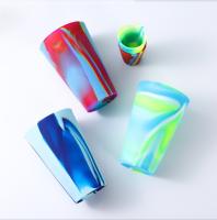 China Silicone Cup BPA Free Mixed Color Collapsible Unbreakable Drinking Cup for Travel for sale