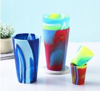 China 12oz Customized Logo Mugs Silicone Material Insulated Travel Tumbler Cup with Handle for sale