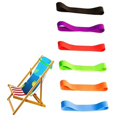China Cutting Service for Solid Color Elastic Beach Chair Towel Holder Clips Silicone Rubber Bands for sale
