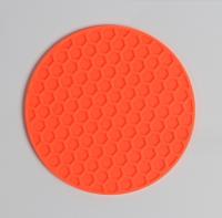 China Deep Grooved Absorbent Silicone Coaster Pad Mat for Heat Resistant Pot Mug Coffee Cup for sale
