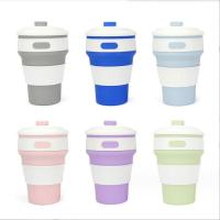 China Silicone Folding Water Cup for Outdoor Sports Portable Travel Coffee Collapsible Cup for sale