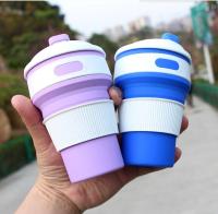 China Silicone Folding Water Cup for Outdoor Sports Portable Travel Coffee Collapsible Cup for sale