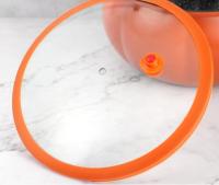 China Multipurpose Home Silicone Glass Lid Sustainable Heat Proof Visual Anti-Overflow Pot Lid for sale