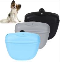 China Cutting Service Silicone Portable Dog Treat Bag with Magnetic Closure and Waist Clip Pouch for sale