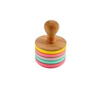 China Sustainable Customized Silicone Stamp Food Grade Cookie Stamps with Wooden Handle for sale