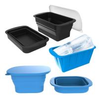 China Collapsible Big Ice Cube Tray Reusable Silicone Ice Block Mold for Extra Large Blocks for sale