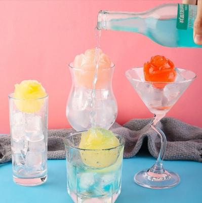 China Advanced 3D Rose Flower Ice Mold Maker Plastic Molds for Ice Cream Tools for sale