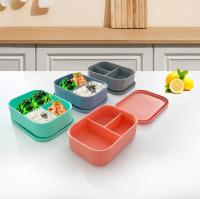 China Reusable BPA FREE Silicone Bento Lunch Box for School Children Food Storage Container for sale