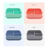 China Reusable BPA FREE Silicone Bento Lunch Box for School Children Food Storage Container for sale
