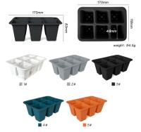 China 6cells Silicone Plastic Nursery Tray Squares Flower Pots Planters for Garden Finishing for sale