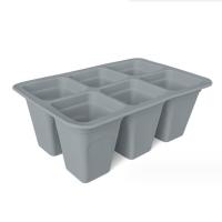 China 6cells Silicone Plastic Nursery Tray Squares Flower Pots Planters for Garden Finishing for sale
