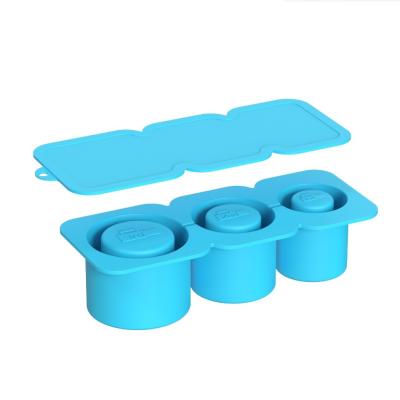 China Ice Cream Tools 2024 Silicone Cylinder Ice Mold with Lid and Bin for Freezer Ice Cube Tray for sale