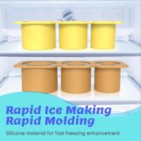 China Ice Cream Tools 2024 Silicone Cylinder Ice Mold with Lid and Bin for Freezer Ice Cube Tray for sale