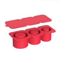 China Silicone Stanley Ice Cube Tray With Lid 3 Hollow Cylinder Ice Molds For 30-40oz Cups for sale