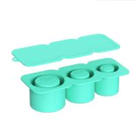 China Silicone Stanley Ice Cube Tray With Lid 3 Hollow Cylinder Ice Molds For 30-40oz Cups for sale