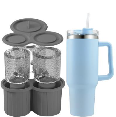 China Easy To Release Silicone Ice Cube Tray for Tumbler Cup 3 Pcs for sale
