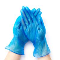 China Disposable Vinyl Glovees Hand Blue Food Service PVC Glovees Powder Free Cleaning Vinyl Glovees Manufacturer for sale