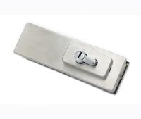 China Glass Door Clamp Patch Fitting Ss201 Bottom Door Lock With Keys for sale