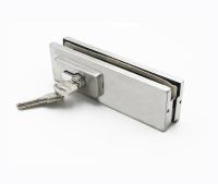China Glass Door Clamp Patch Fitting Ss201 Bottom Door Lock With Keys for sale
