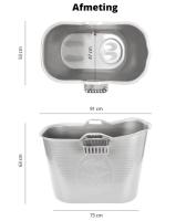 China Grey Home Garden Bathtub for Small Bathrooms Perfect for Those Who Love to Bathe 92x51x61cm 185L for sale
