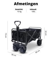China Folding Wagon Up To 130 Kg - Foldable Beach Car - 100 Liter Capacity With Rotating Wheels - Black for sale