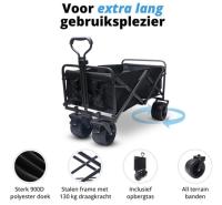 China Folding Wagon Up To 130 Kg - Foldable Beach Car - 100 Liter Capacity With Rotating Wheels - Black for sale