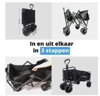 China Folding Wagon Up To 130 Kg - Foldable Beach Car - 100 Liter Capacity With Rotating Wheels - Black for sale