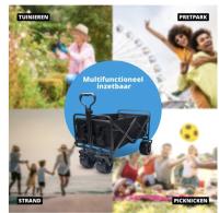 China Folding Wagon Up To 130 Kg - Foldable Beach Car - 100 Liter Capacity With Rotating Wheels - Black for sale