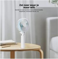 China Hand Fan - Portable Fan - Mini Fan Rechargeable - Small Portable Fan With USB Wireless Desktop Fan - White/Blue for sale