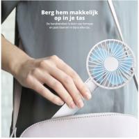 China Hand Fan - Portable Fan - Mini Fan Rechargeable - Small Portable Fan With USB Wireless Desktop Fan - White/Blue for sale
