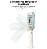 China Hand Fan - Portable Fan - Mini Fan Rechargeable - Small Portable Fan With USB Wireless Desktop Fan - White/Blue for sale