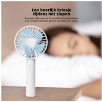 China Hand Fan - Portable Fan - Mini Fan Rechargeable - Small Portable Fan With USB Wireless Desktop Fan - White/Blue for sale