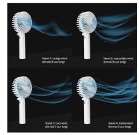 China Hand Fan - Portable Fan - Mini Fan Rechargeable - Small Portable Fan With USB Wireless Desktop Fan - White/White for sale