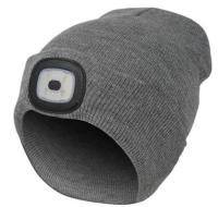 China LED beanie White beanie with LED lighting for sale