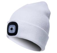 China LED beanie White beanie with LED lighting for sale