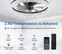 China LED fan light with diamond ring ceiling fan light for sale