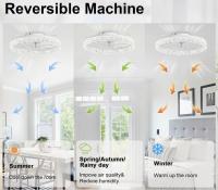 China LED fan light with diamond ring ceiling fan light for sale