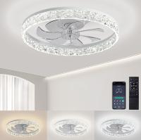 China LED fan light with diamond ring ceiling fan light for sale