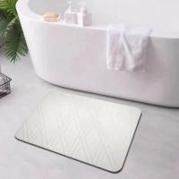 China Silica gel mud floor mat, cross-border solid color striped Nordic bathroom floor mat, household water-absorbing anti-slip easy-to-clean foot mat for sale