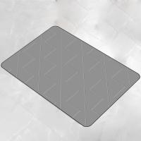 China Silica gel mud floor mat, cross-border solid color striped Nordic bathroom floor mat, household water-absorbing anti-slip easy-to-clean foot mat for sale