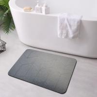 China Silica gel mud floor mat, cross-border solid color striped Nordic bathroom floor mat, household water-absorbing anti-slip easy-to-clean foot mat for sale