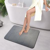 China Silica gel mud floor mat, cross-border solid color striped Nordic bathroom floor mat, household water-absorbing anti-slip easy-to-clean foot mat for sale
