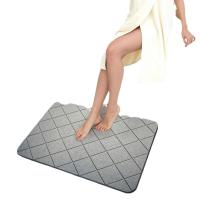 China Silica gel mud floor mat, cross-border solid color striped Nordic bathroom floor mat, household water-absorbing anti-slip easy-to-clean foot mat for sale